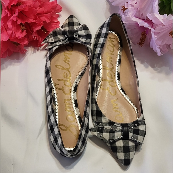 Sam Edelman | Shoes | Sam Edelman Womens Plaid Pointy Toe Flats Size 65 | Poshmark